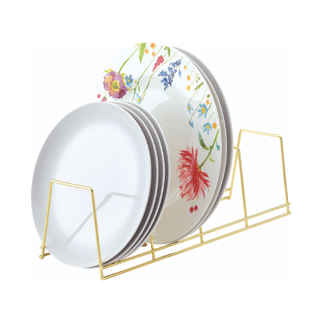 4-Section Brass Plate Rack – Better Houseware